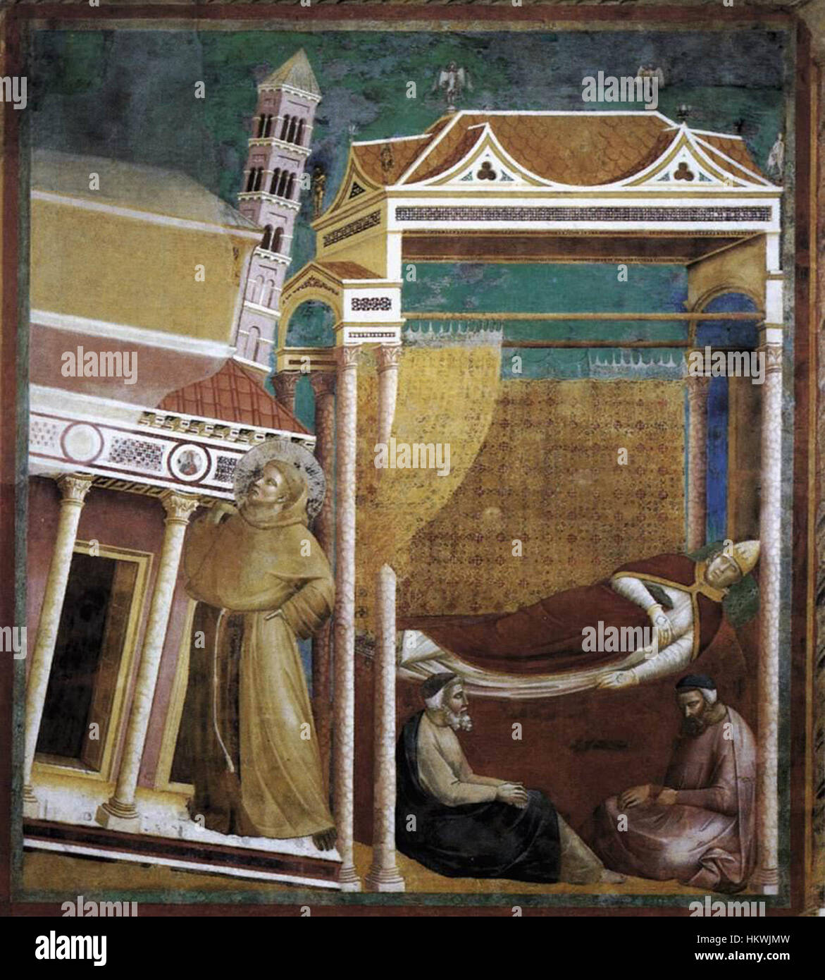 Giotto di Bondoneâ Fresko „Dream of Innocent III“ aus dem Zyklus „Legende des hl. Franziskus ...