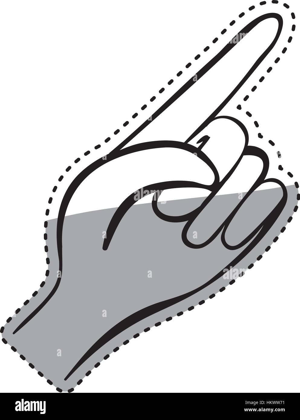 Aufkleber Kontur Hand zeigte mit einer Finger-Vektor-illustration Stock ...