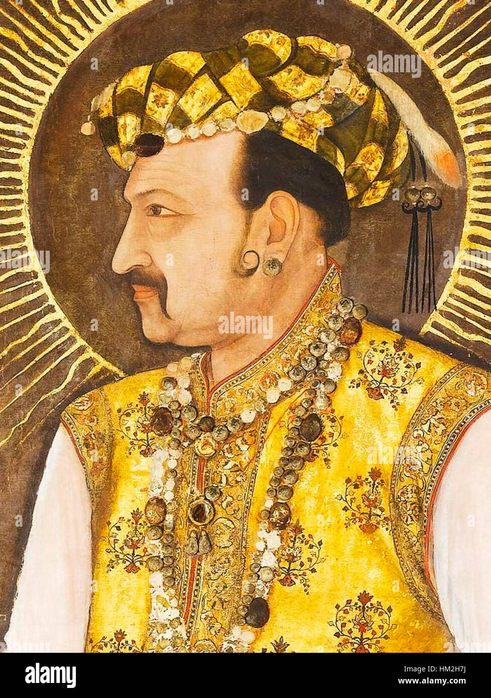 Das Gemälde von Jahangir, dem Mogul-Kaiser, zeigt sein königliches ...