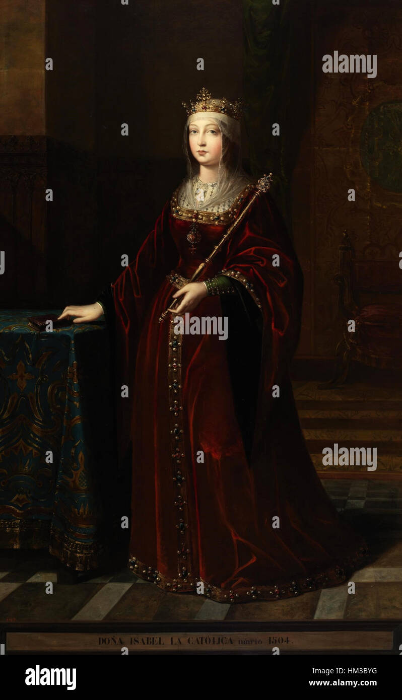 Dieses Porträt zeigt Isabel de Castilla, auch bekannt als Königin ...