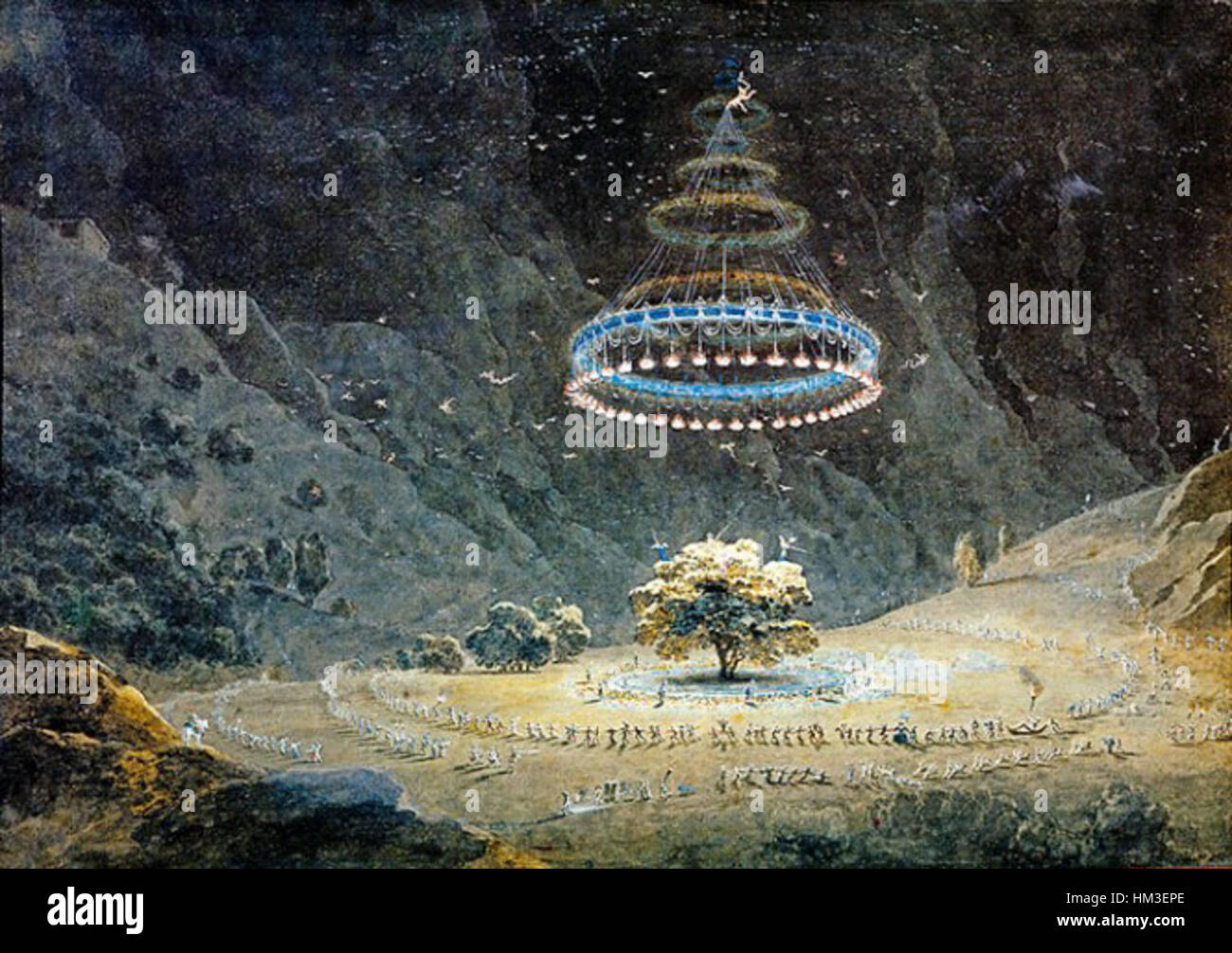 *Il Noce di Benevento* zeigt eine Szene um den alten Baum, den Walnuss ...