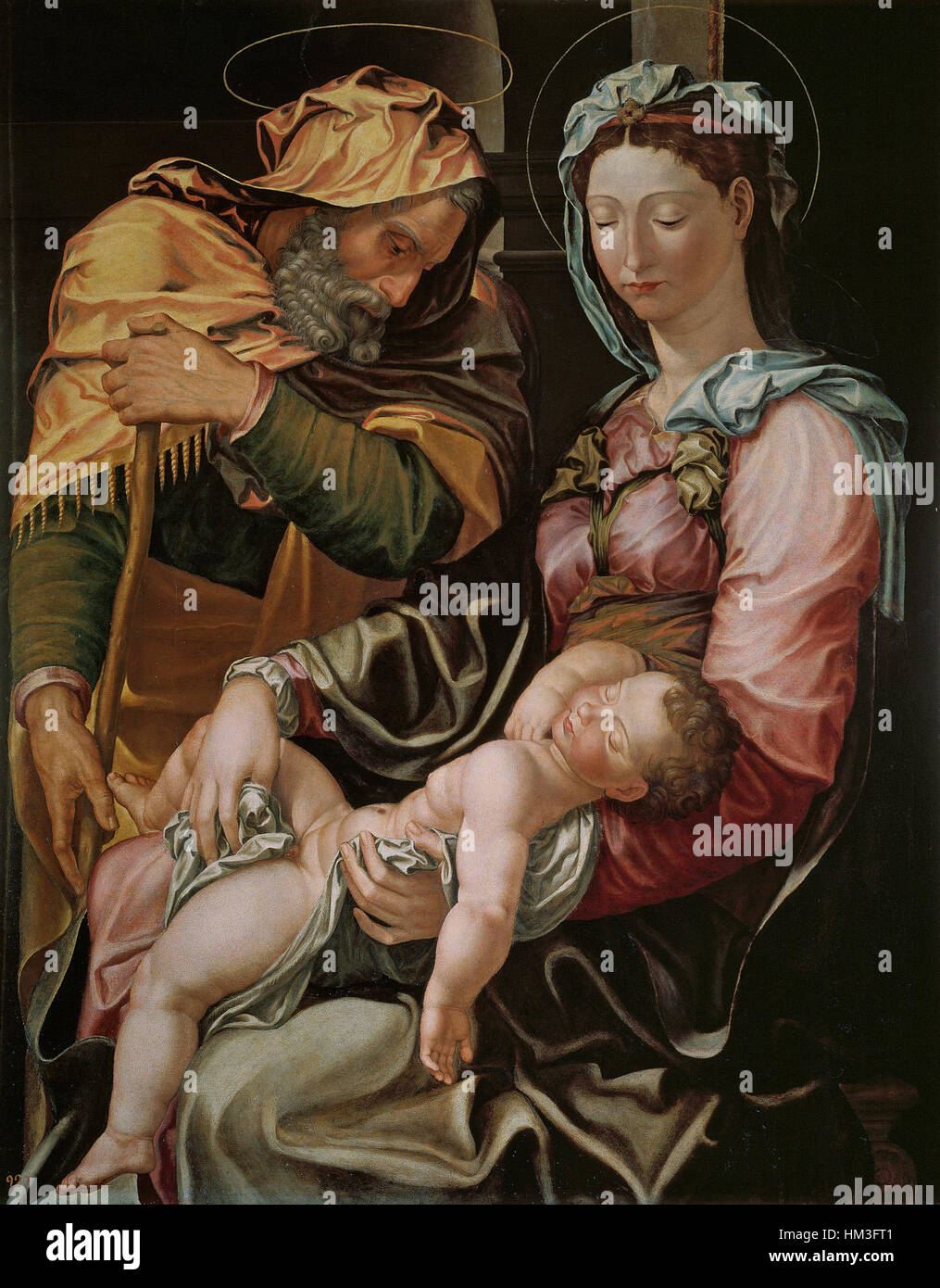 Die Sagrada Familia von Jacopino del Conte ist ein religiöses Gemälde, das im Museo del Prado in ...