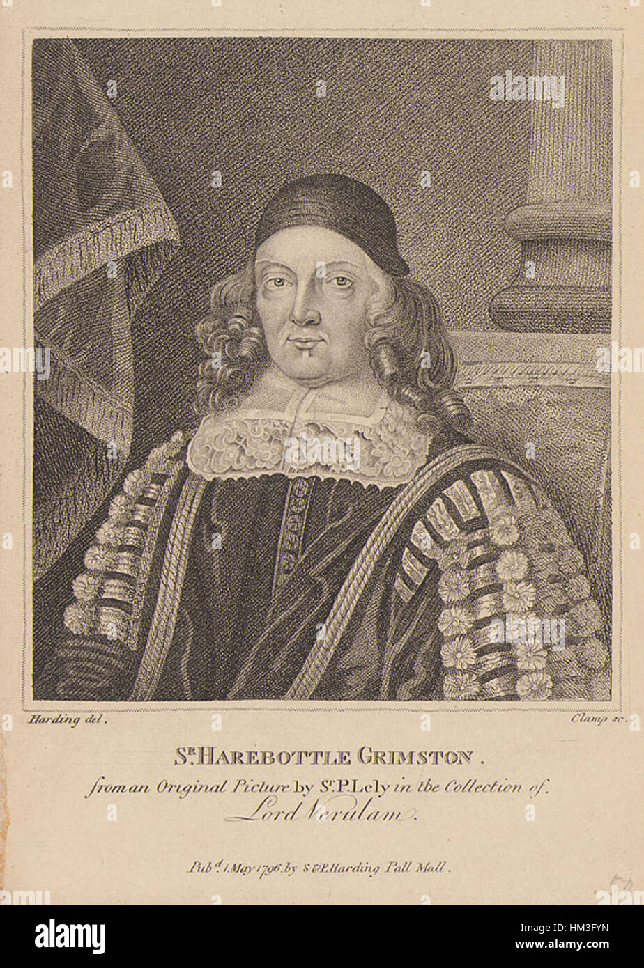 Ein Porträt von Sir Harbottle Grimston, gemalt im 18. Jahrhundert. Das ...