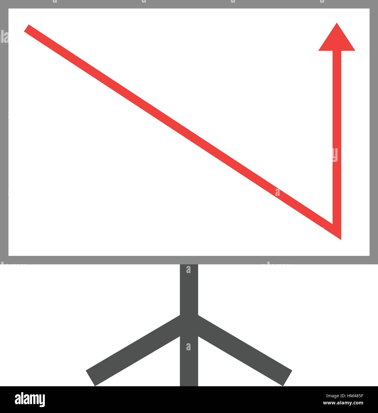 Vektor weiße Tafel mit roten Pfeil nach unten und oben Stock ...