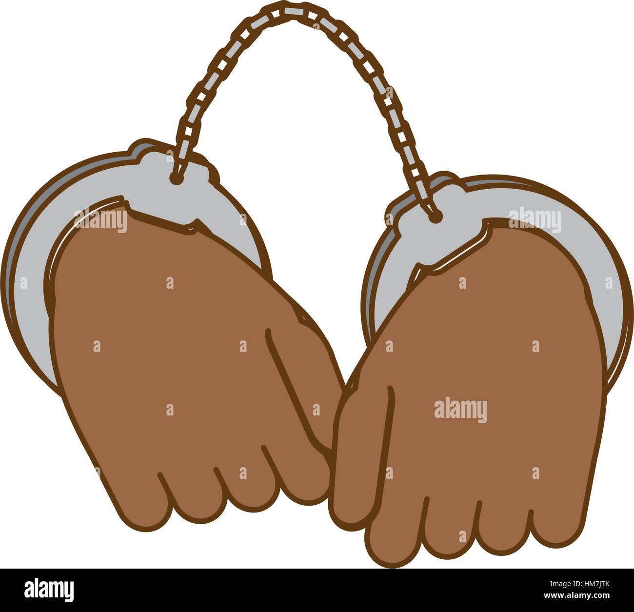 Hand mit Handschellen Symbolbild, Vektor-illustration Stock ...
