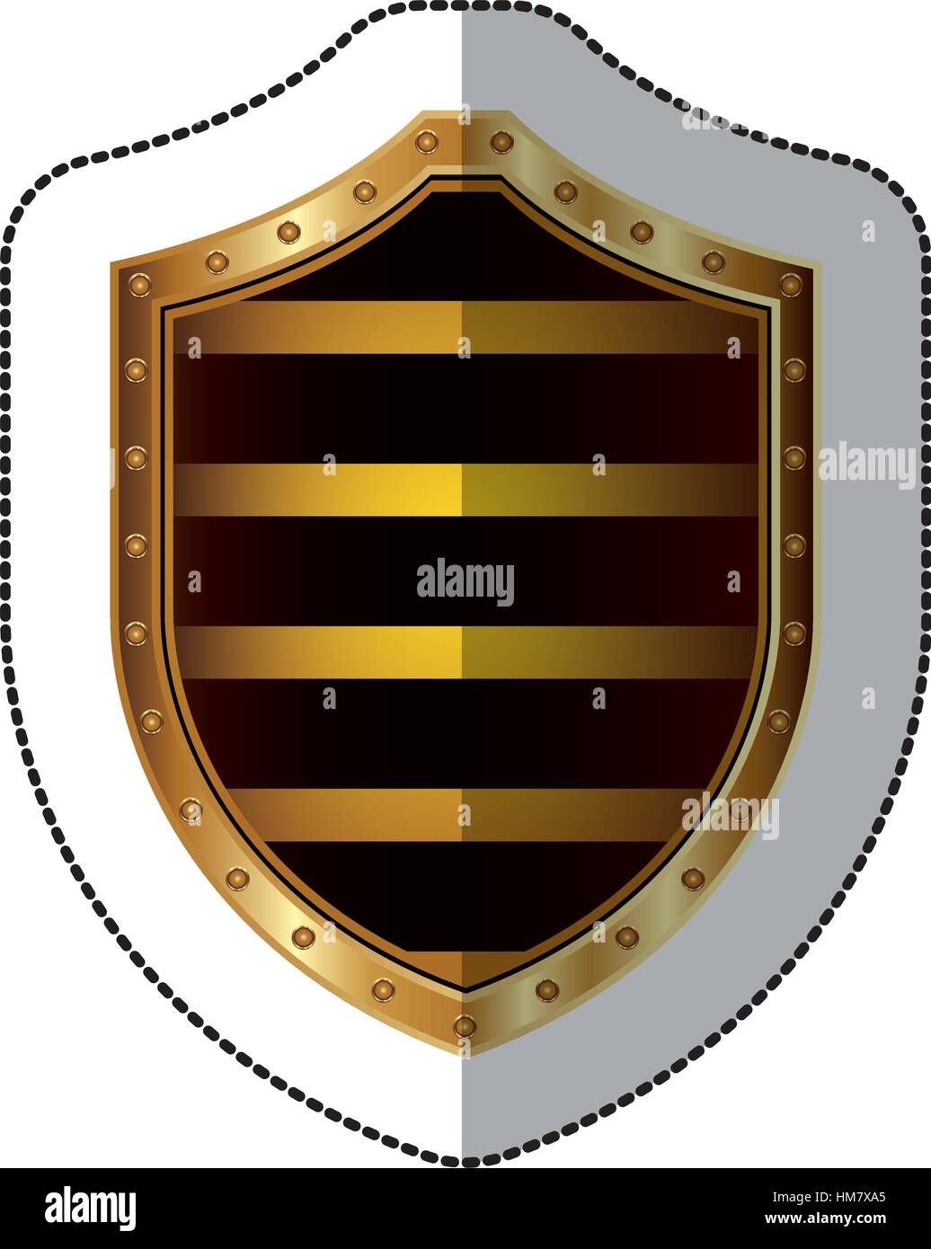 Goldene Aufkleber Schild mit bunten horizontalen Linien-Form-Vektor ...