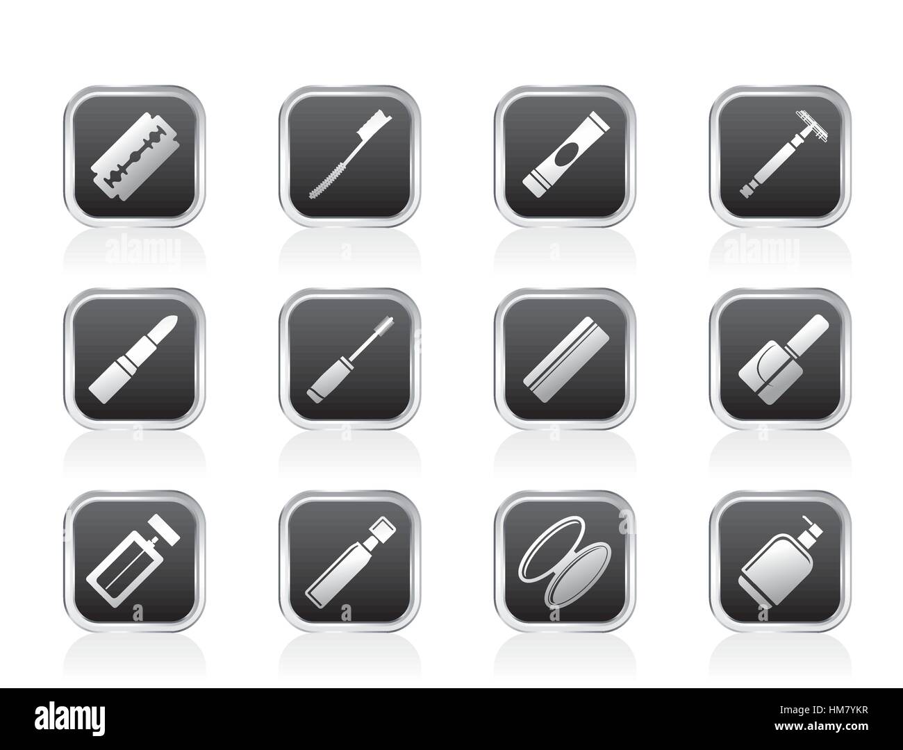 Make-up-Symbol Set, Gesundheit und Schönheit-Symbole Stock-Vektorgrafik ...