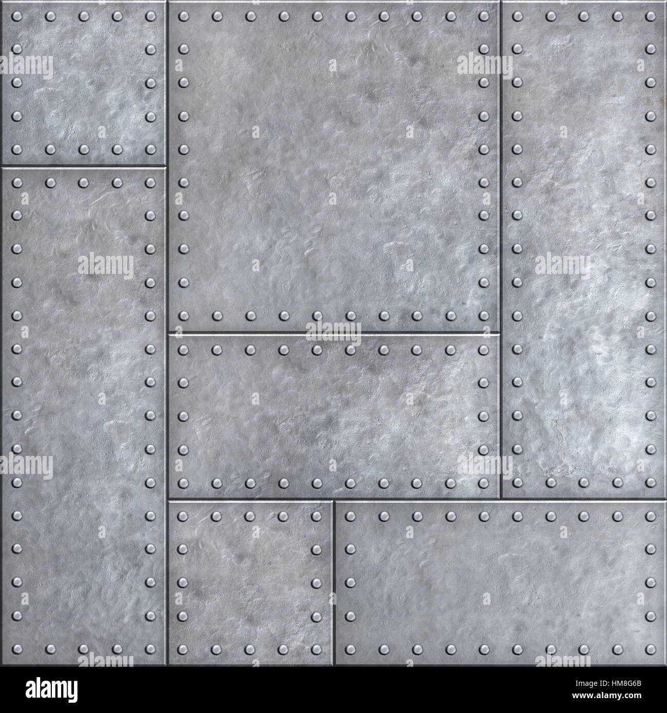 Alten Metallplatten mit Nieten nahtlose Hintergrund oder Textur ...