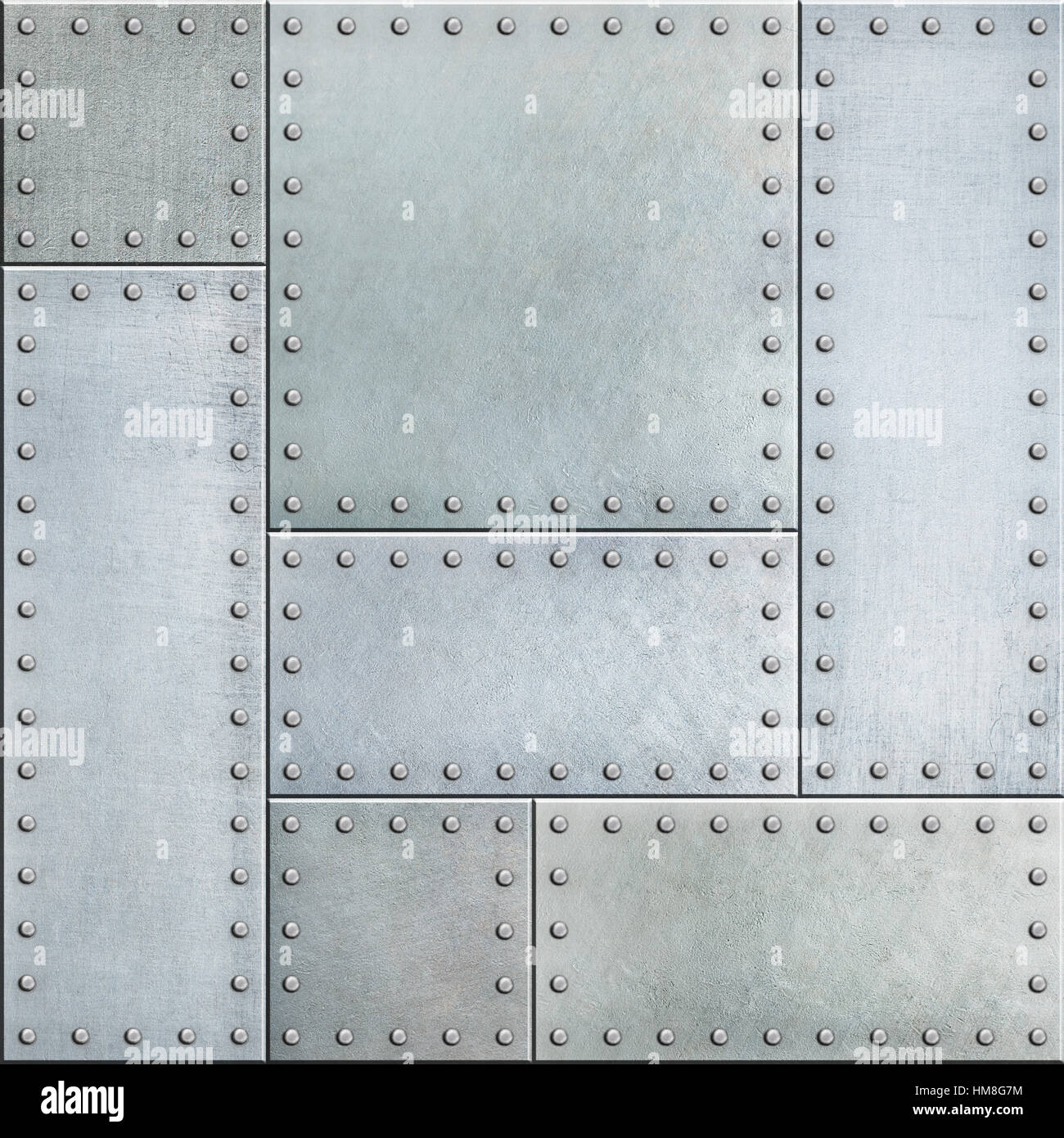 Metall Stahlplatten mit Nieten nahtlose Hintergrund Stockfotografie - Alamy