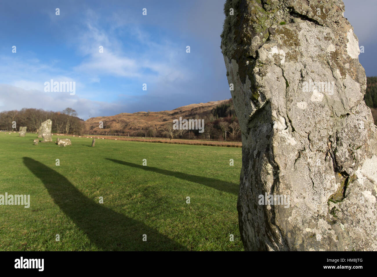 Nether Largie Standing Stones, Kilmartin, Schottland. Malerische ...