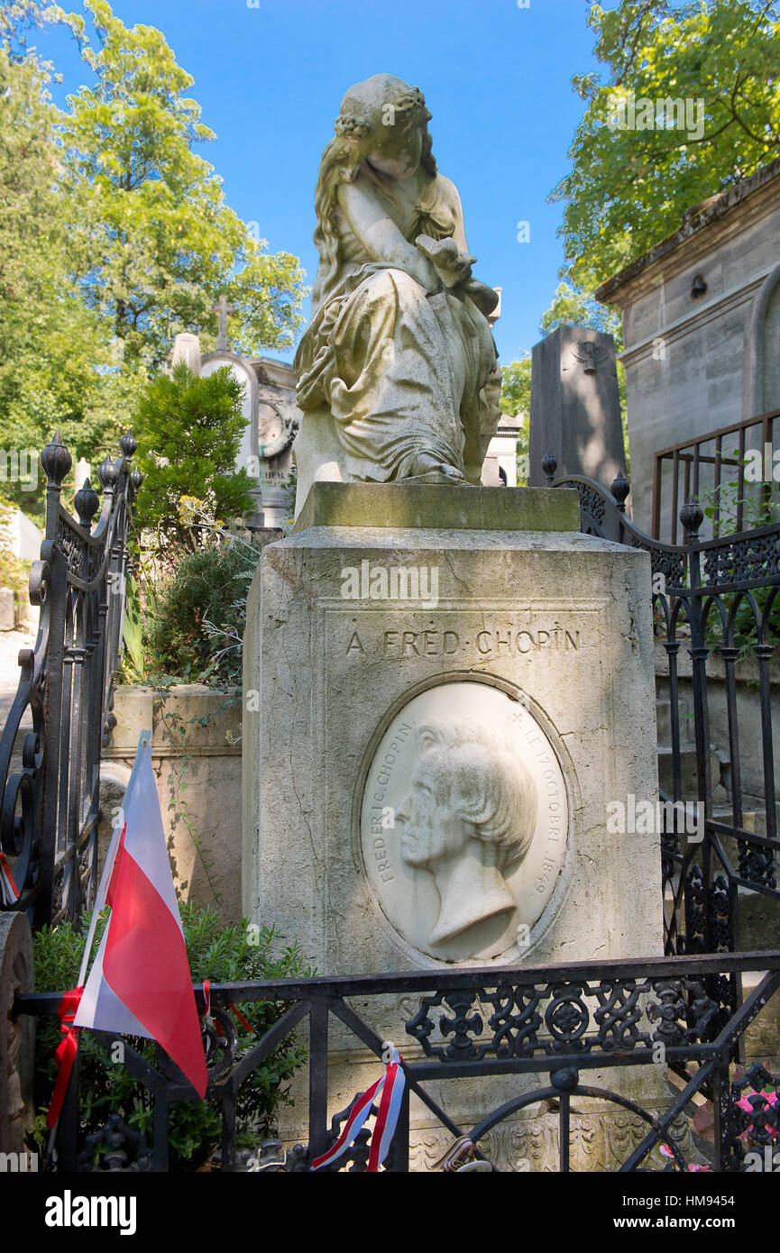 Frankreich, Paris 20. Bezirk. Friedhof Pere Lachaise. Grab von Frédéric ...