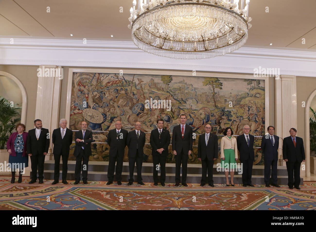 Spanische König Felipe VI während einer Audienz mit Mitgliedern der ...