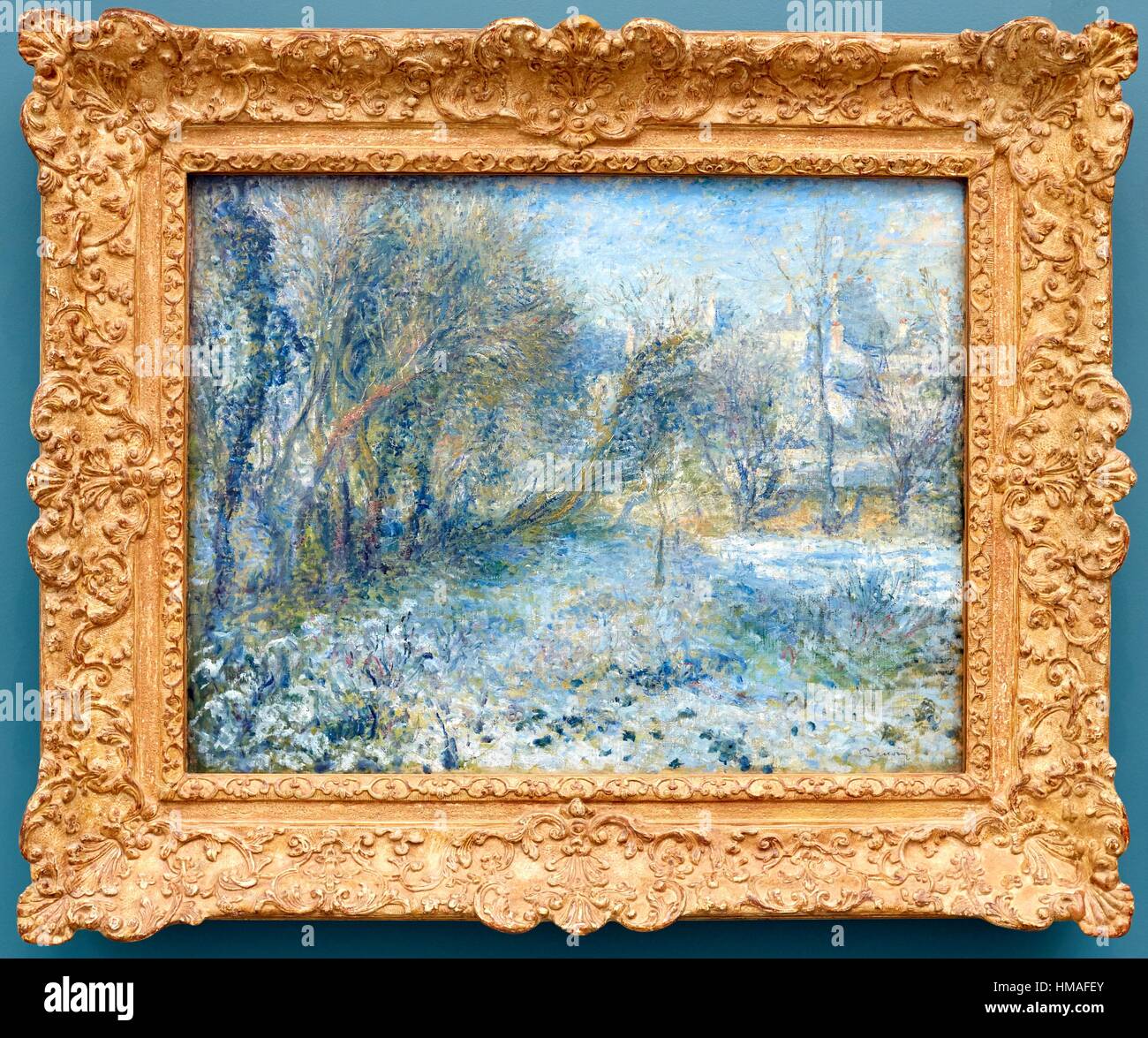 Schneelandschaft, 1875 von Pierre-Auguste Renoir, Musee de L´Orangerie ...