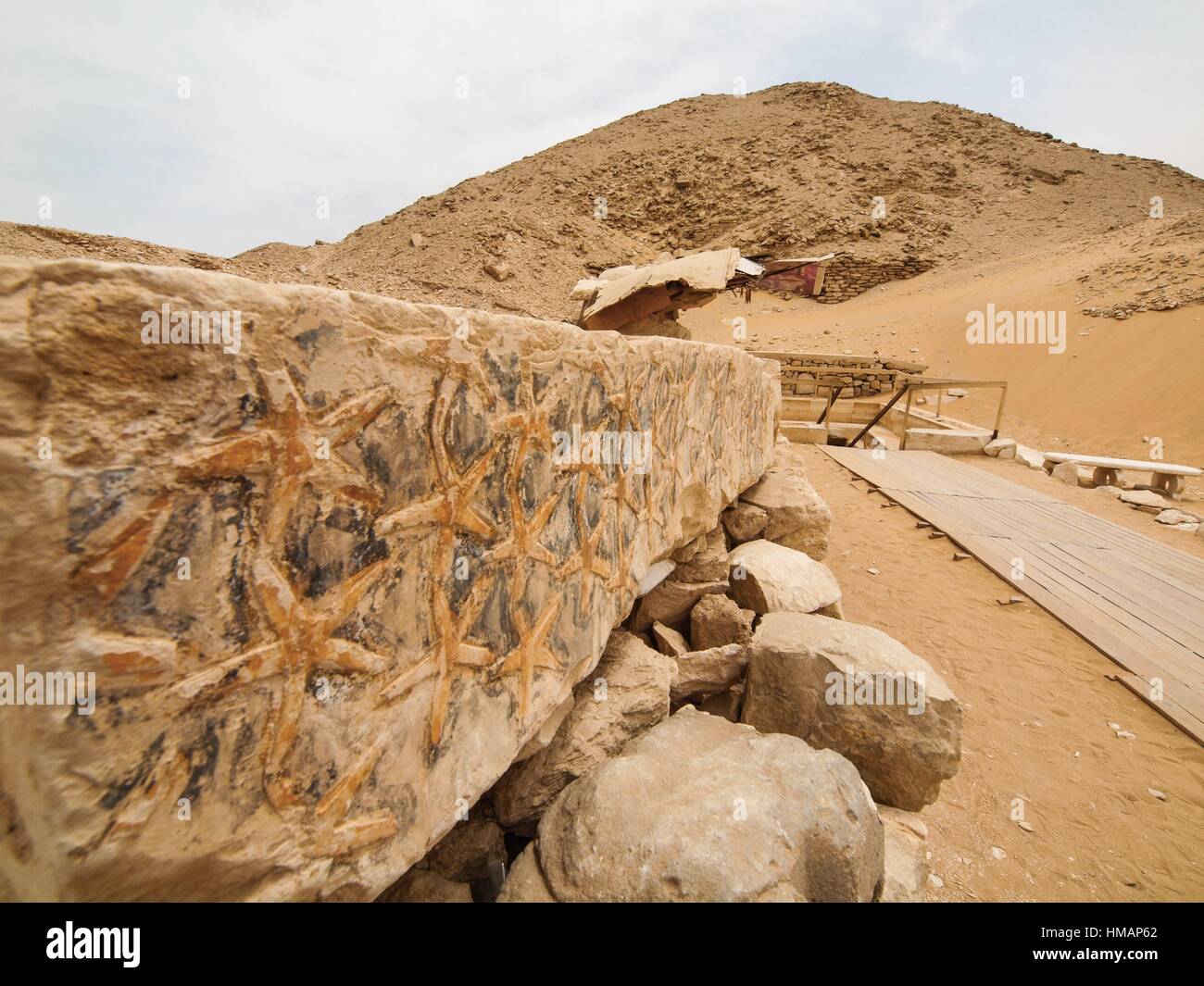 Teti-Pyramide. Archäologische Überreste. Nekropole von Sakkara. Ägypten ...