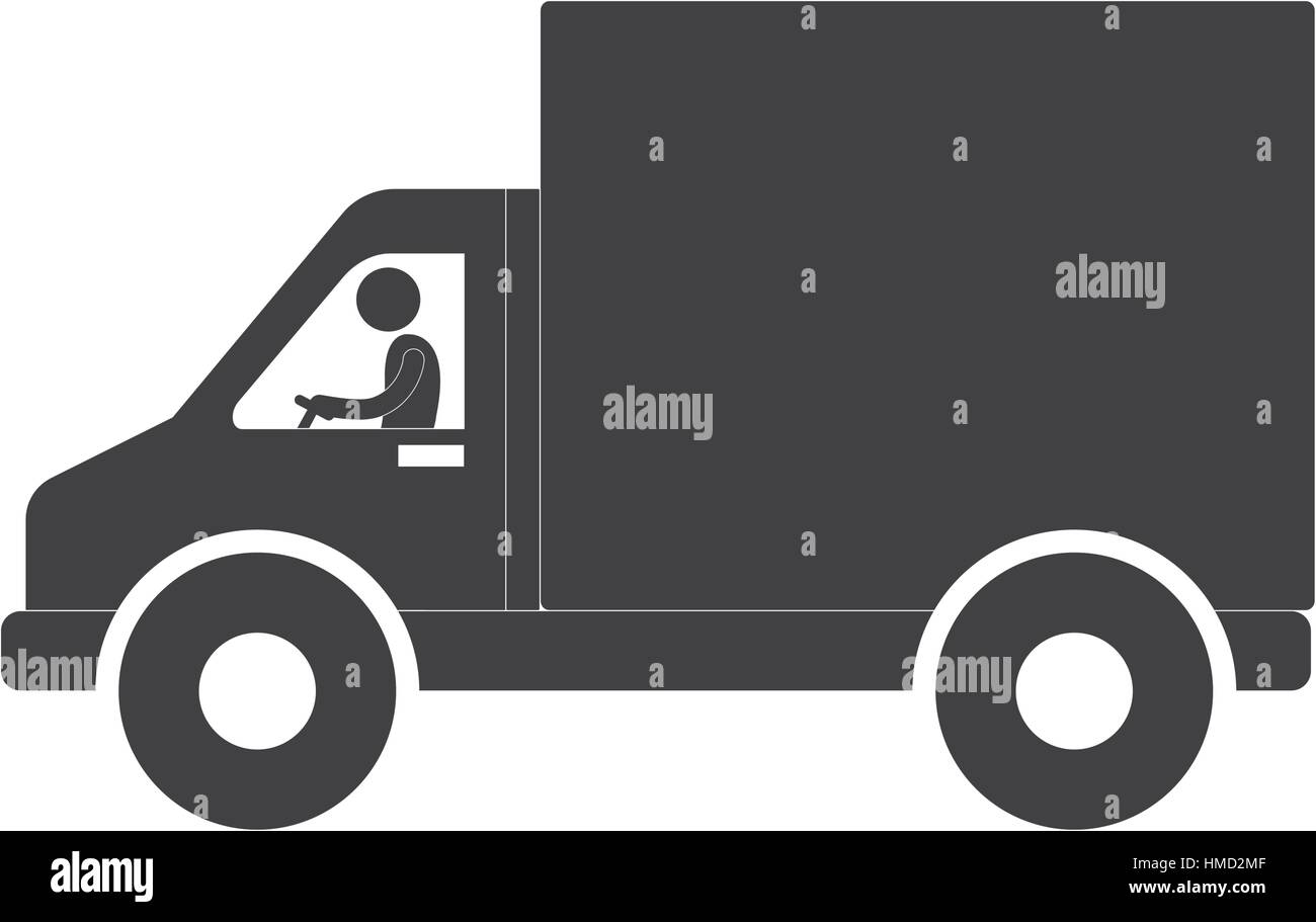Man LKW Lieferung Transport Abbildung Piktogramm Vektor Illustration ...