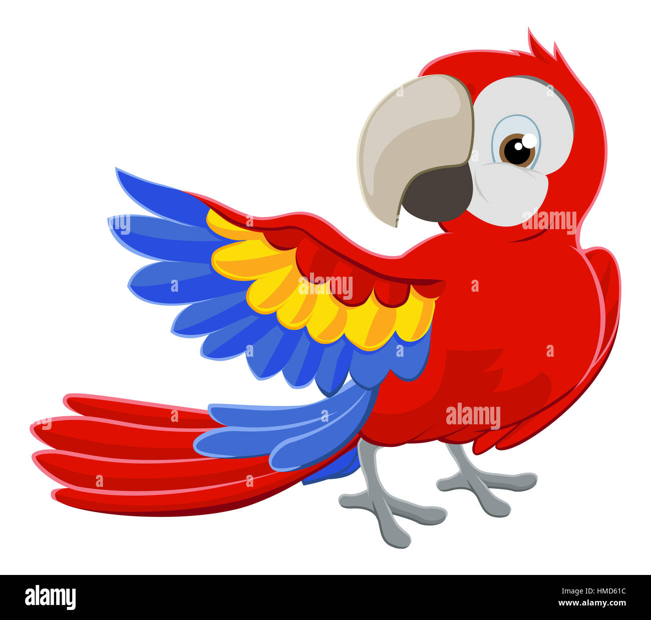 Cartoon Parrot Character Pointing Wing Stockfotos und -bilder Kaufen ...