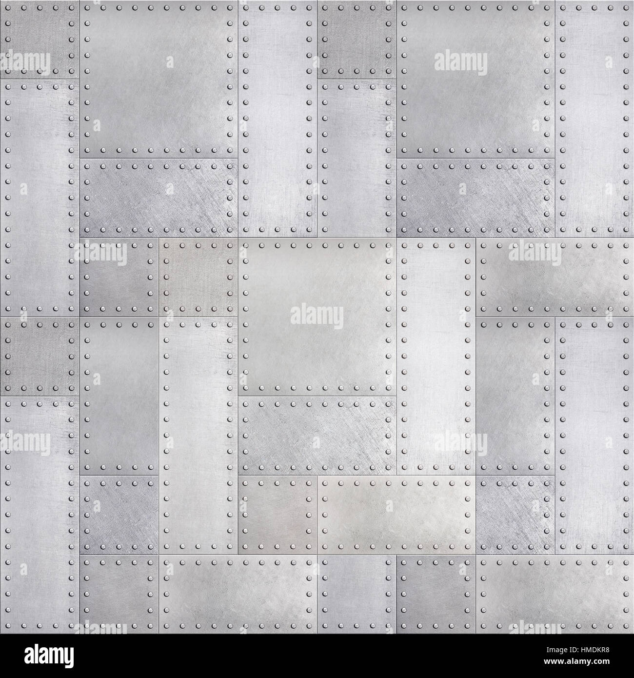 Metallplatten Hintergrund mit Nieten nahtlose Stahl Stockfotografie - Alamy