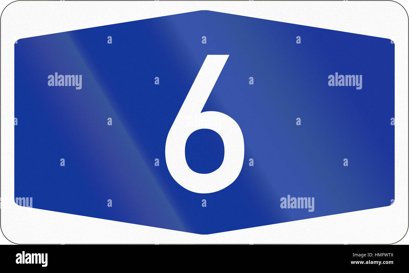 Nummerierte Autobahn-Schild von einem deutschen Autobahnen ...