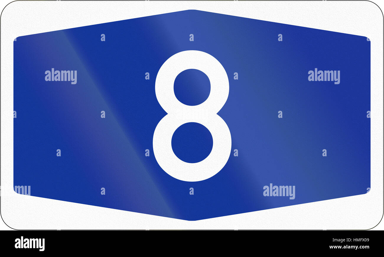 Nummerierte Autobahn-Schild von einem deutschen Autobahnen ...