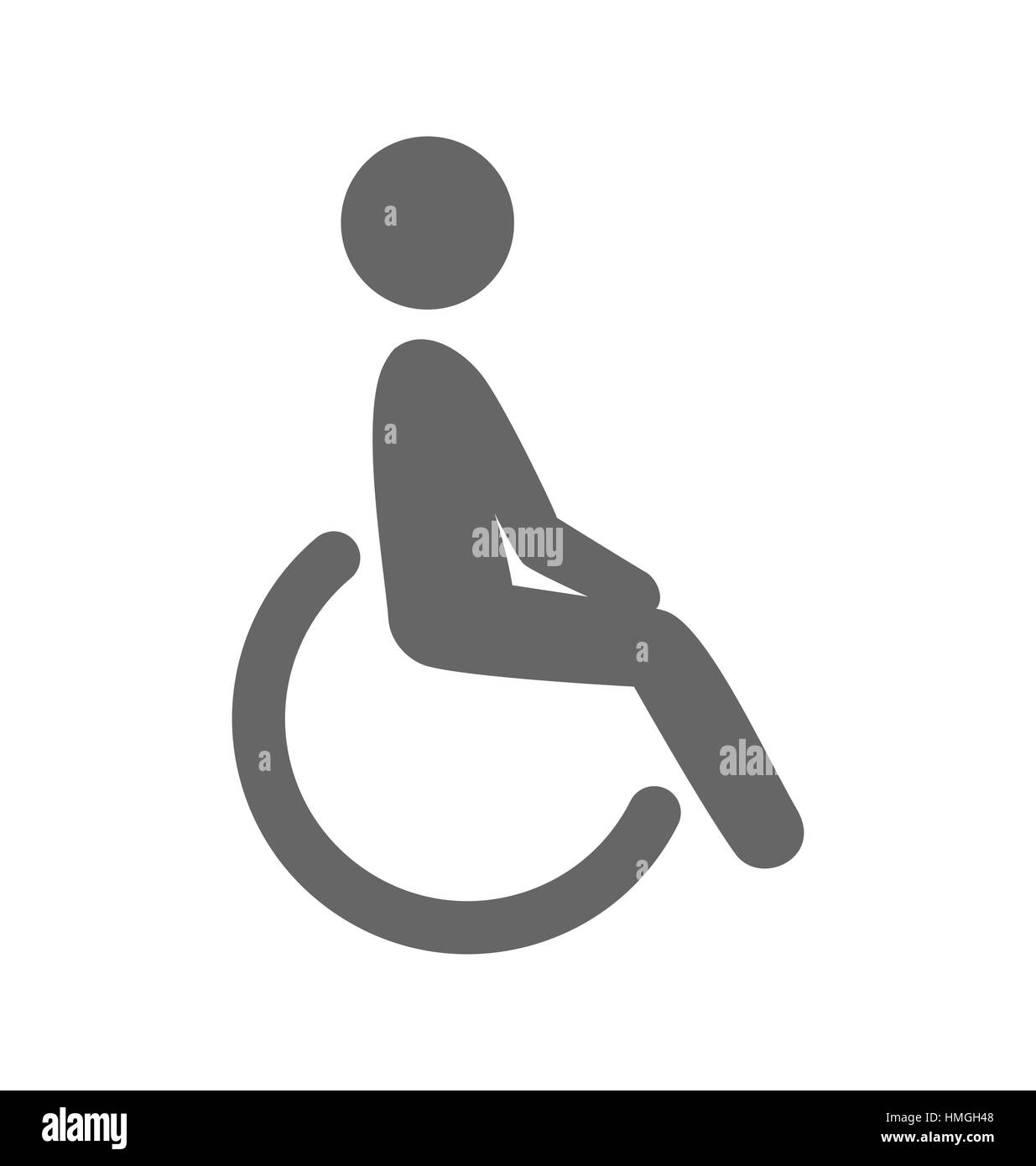 Behinderung-Mann Piktogramm flache Symbol isoliert auf weiss Stock ...