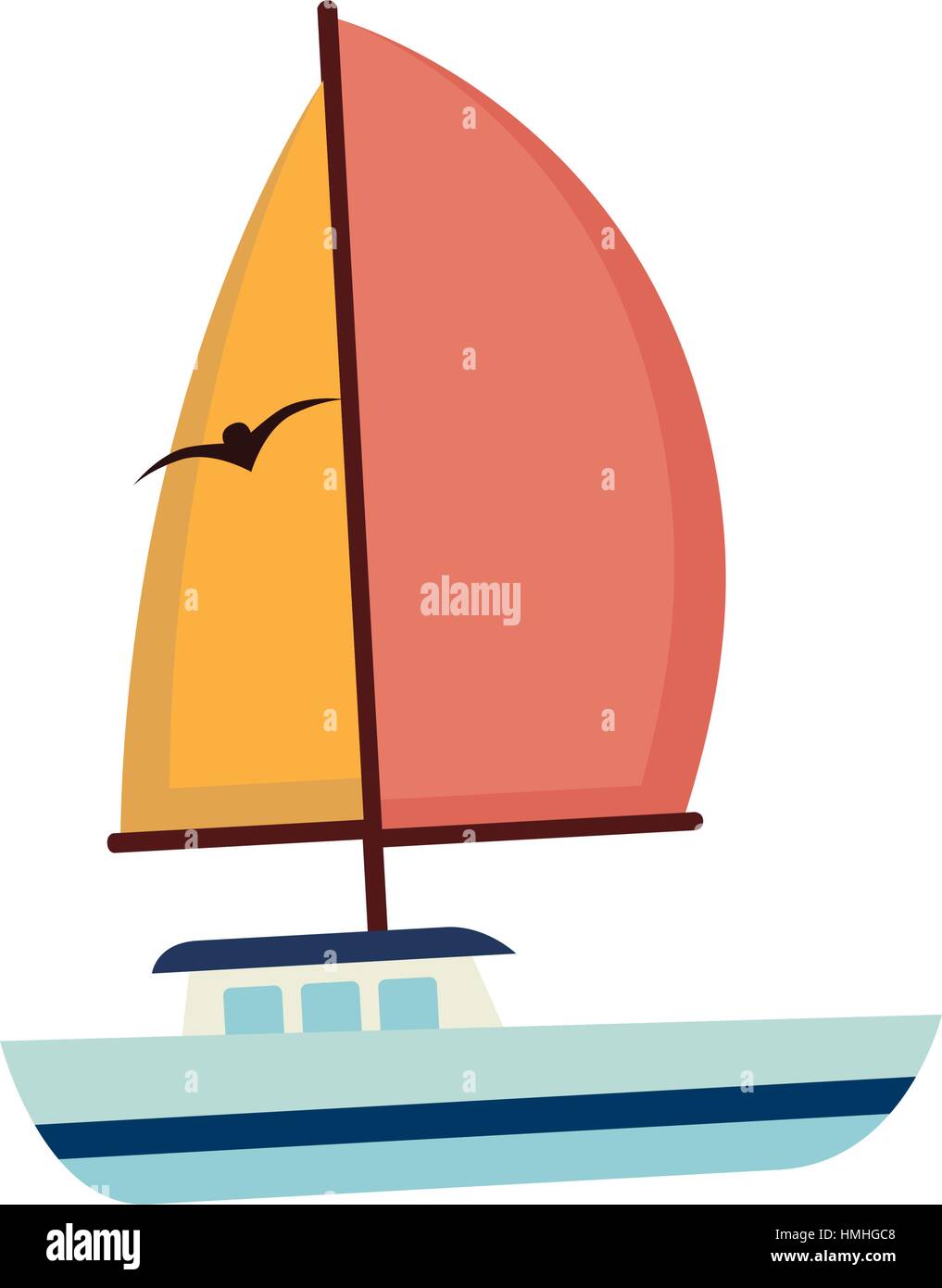 Segelboot maritime Emblem Symbol Vektor-Illustration-design Stock ...