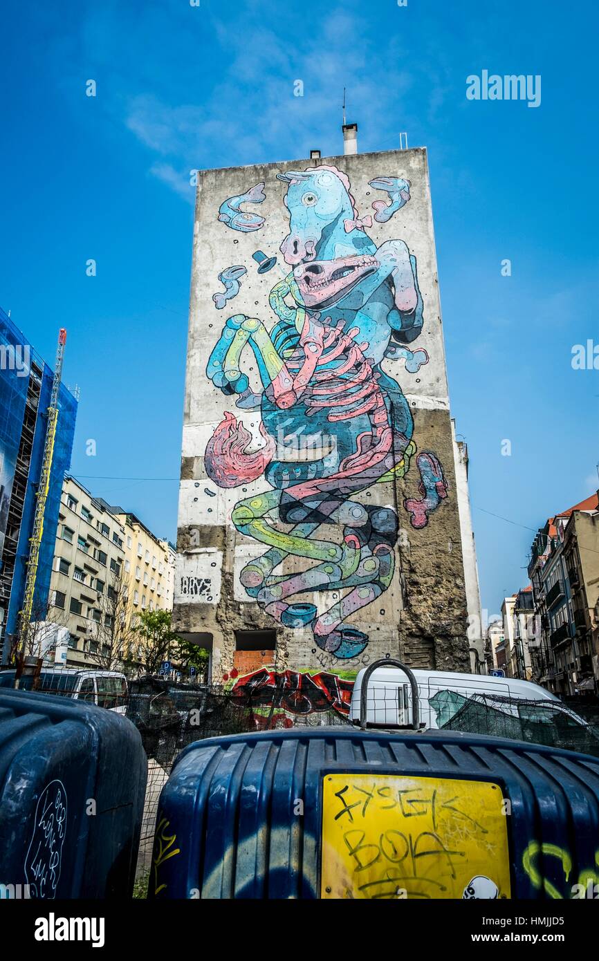 Großen Graffiti in Lissabon Portugal Europa Stockfotografie - Alamy