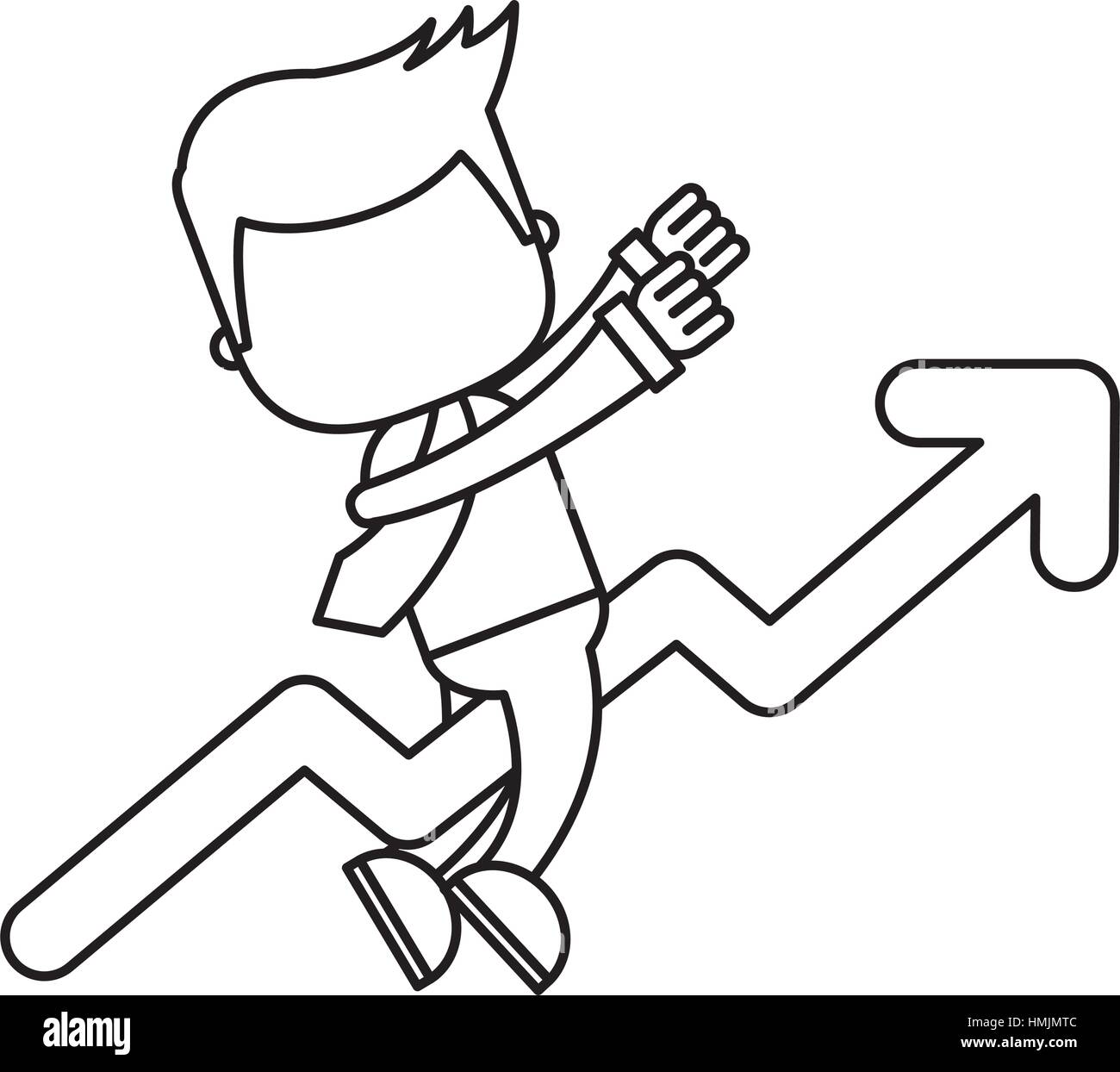 Geschäftsmann lustig mit Pfeil-Symbol Vektor Illustration ...