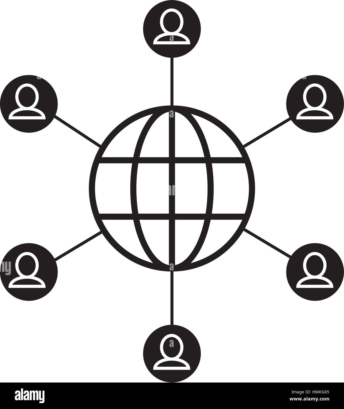 Globus verbunden Gemeinschaft Kommunikation Piktogramm Stock ...
