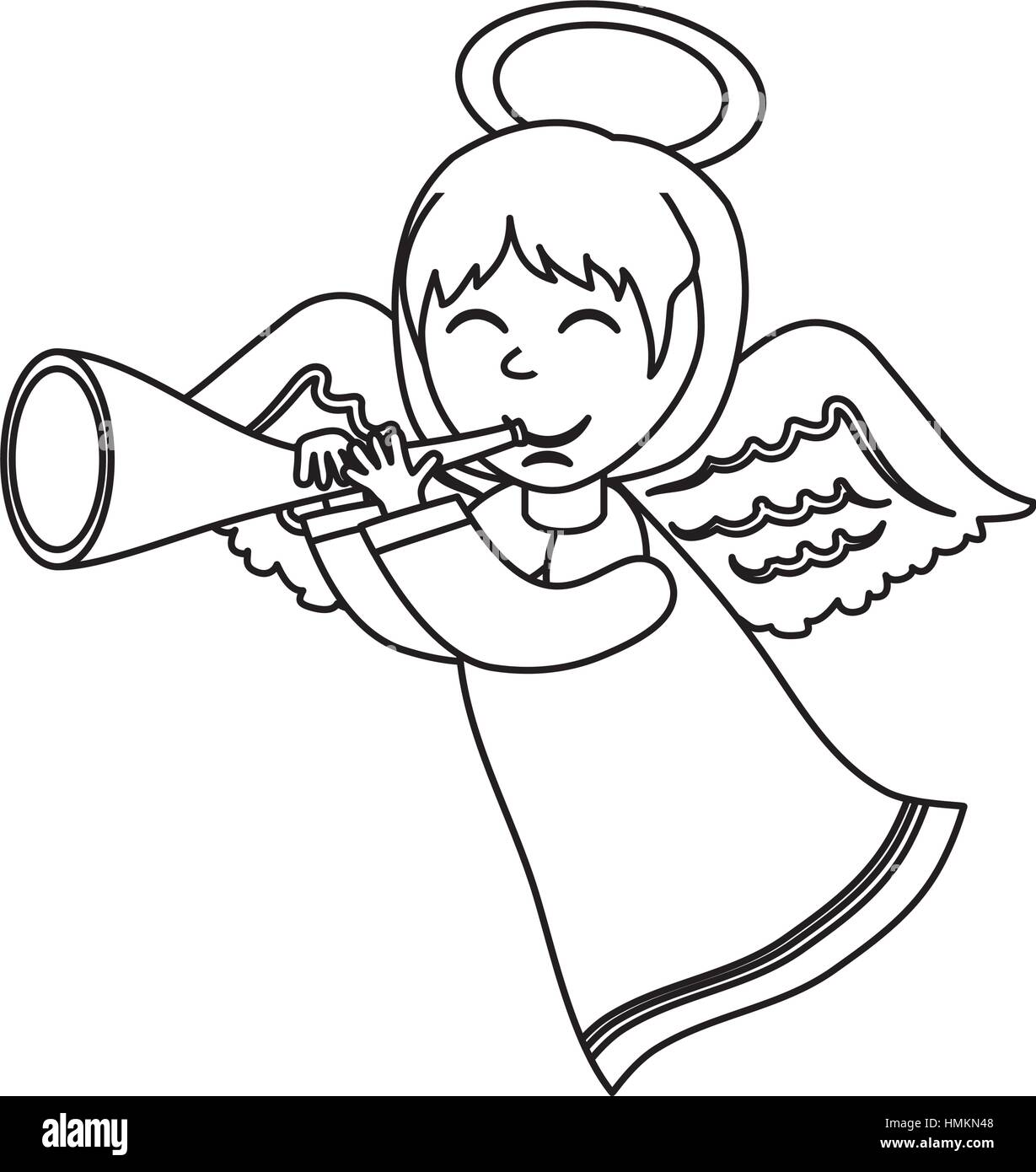 Niedliche Engel Cartoon Ikone Vektor Illustration Grafik-design Stock ...