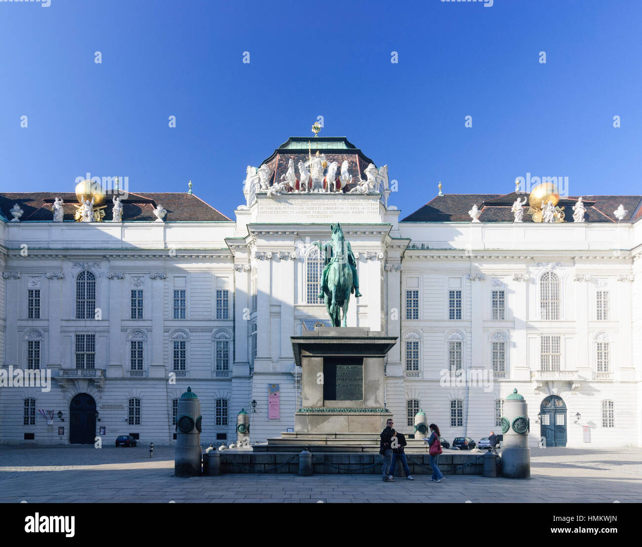 Wien, Wien: Hofburg; Josefsplatz, Nationalbibliothek und Reiterstatue ...