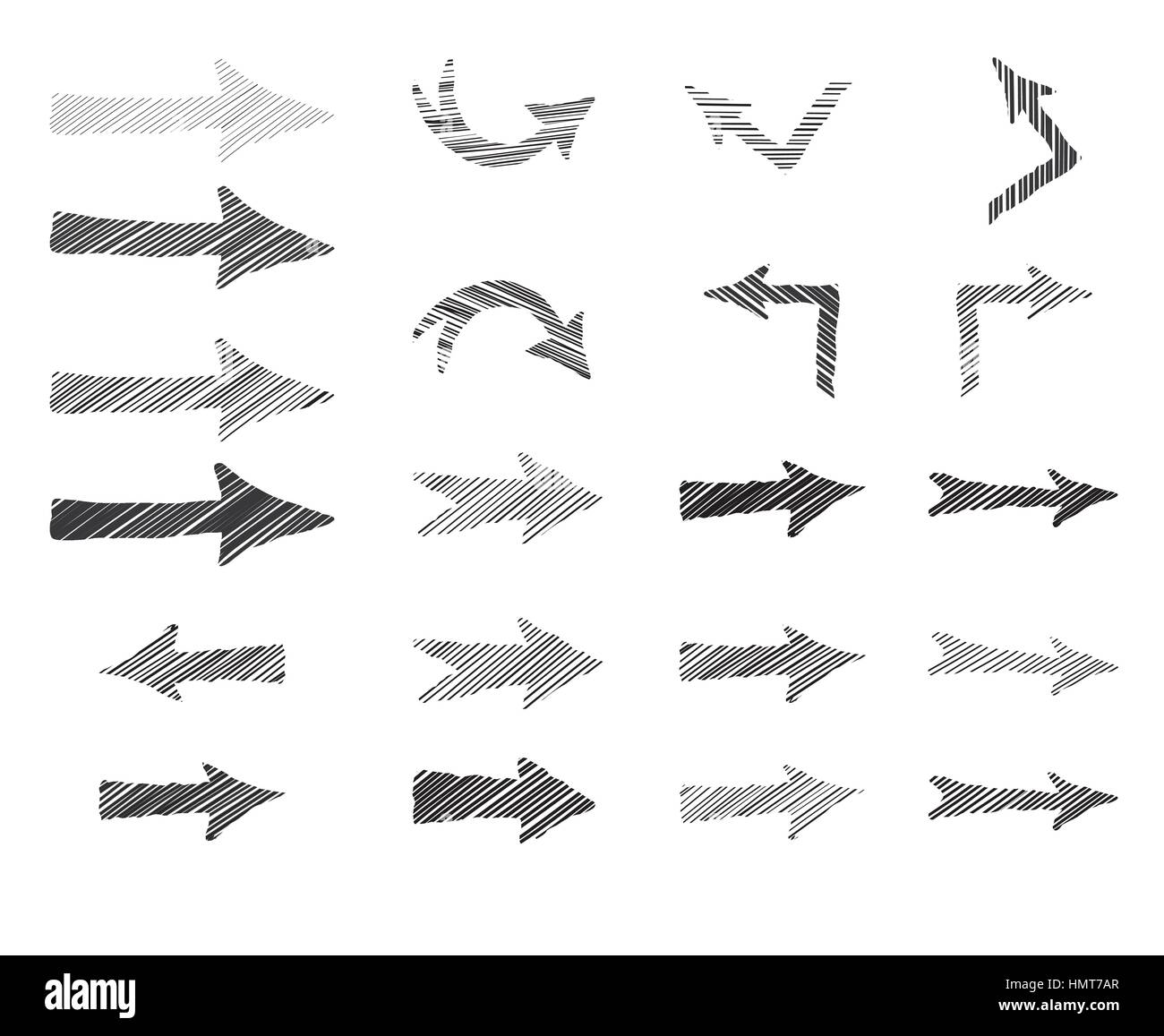 Pfeil. doodle Zeichen cursor Sammlung Stock-Vektorgrafik - Alamy