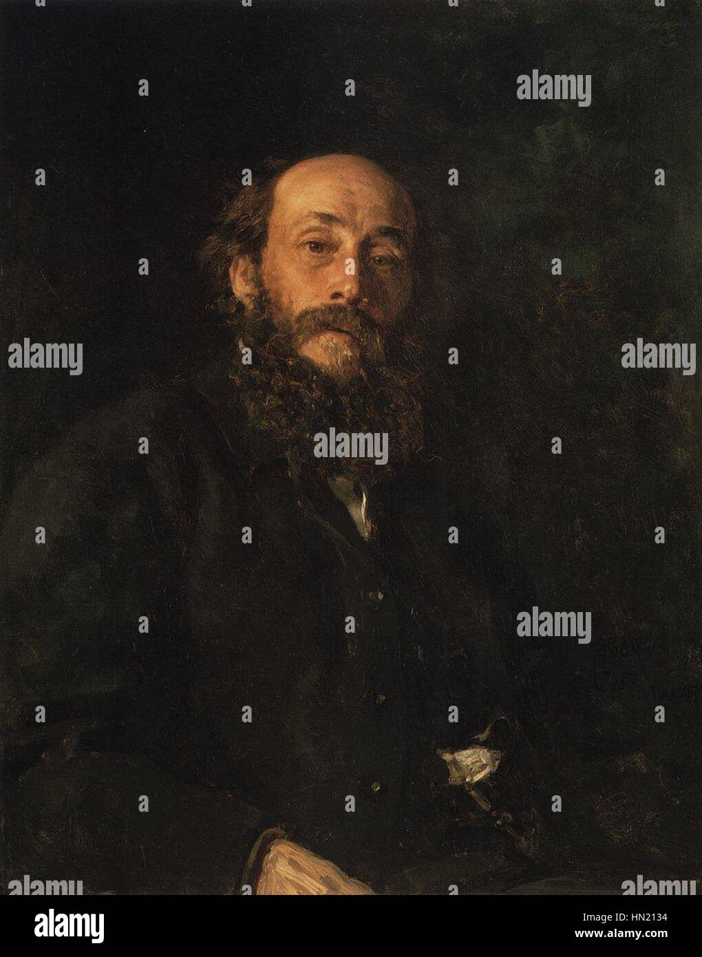 Dieses Porträt von Ilya Repin mit dem Titel „N.N. GHE“ präsentiert eine ...