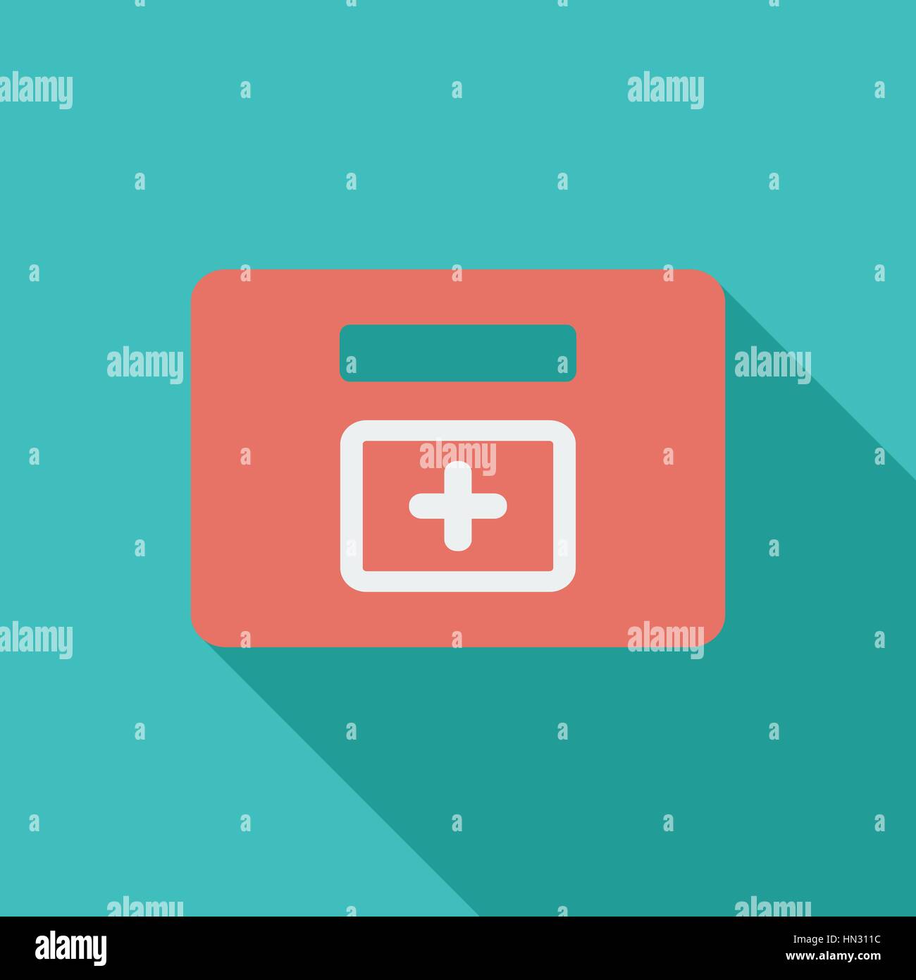 Erste-Hilfe-Symbol. Flache Vektor zugehörige Symbol mit langen Schatten ...