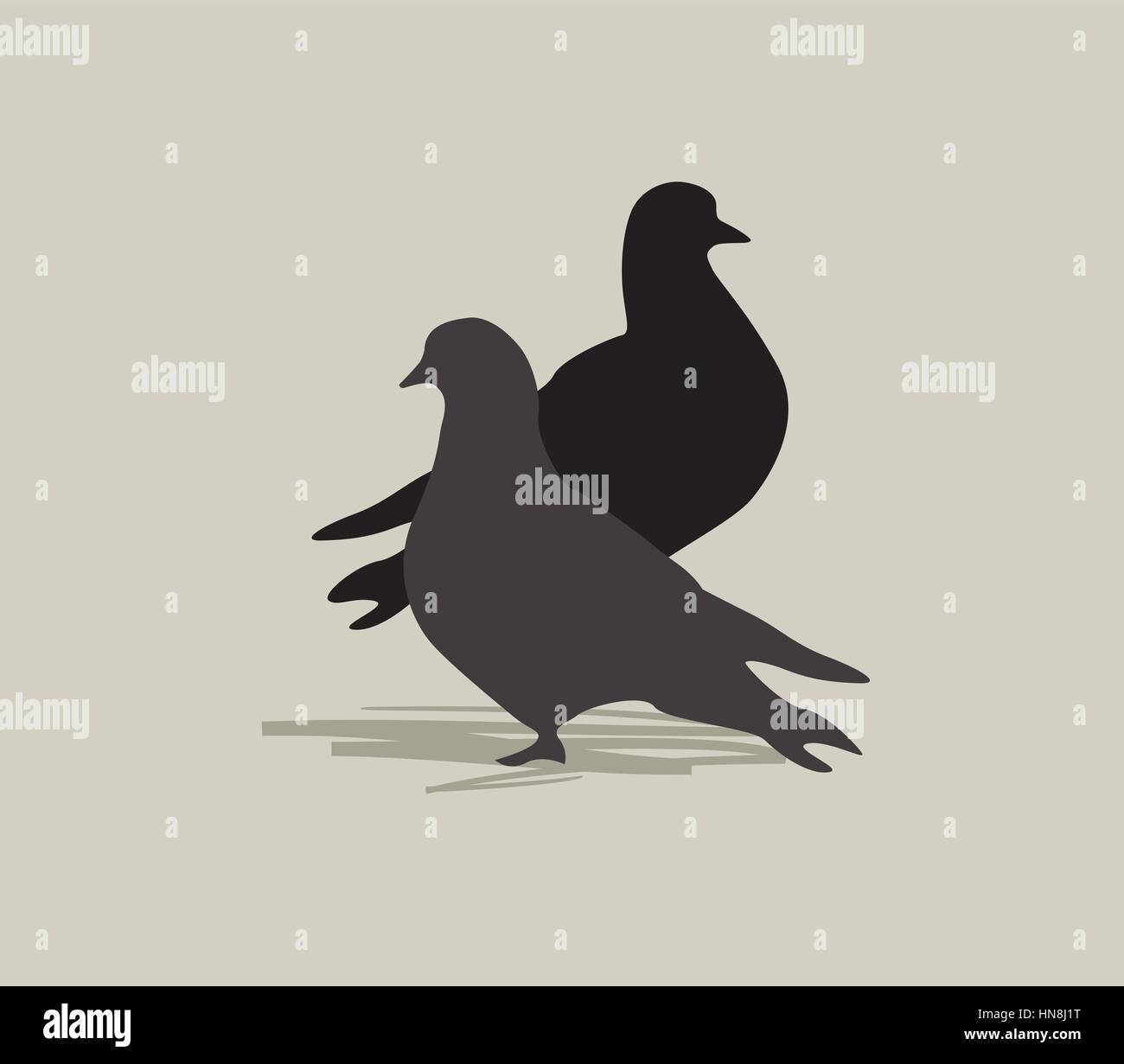 Zwei Tauben taube Silhouette. peace Symbol Stock-Vektorgrafik - Alamy