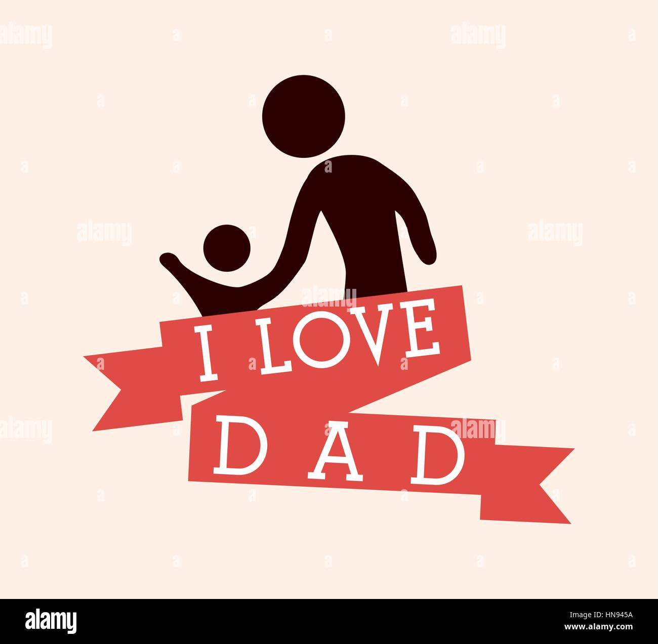 Vater seinen Sohn Karte Symbolbild, Vektor-illustration Stock ...