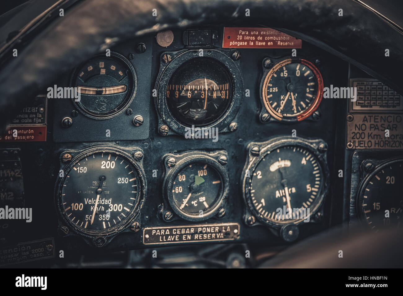 Oldtimer-Flugzeuge Cockpit Detail. Retro-Luftfahrt, Flugzeug ...