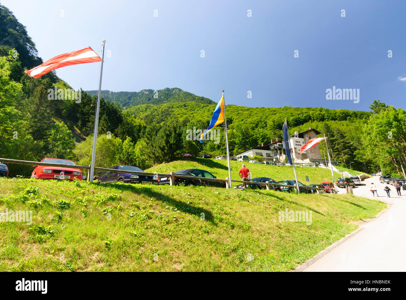 Hirschwang ein der Rax, Talstation der Rax-Seilbahn, Wiener Alpen ...
