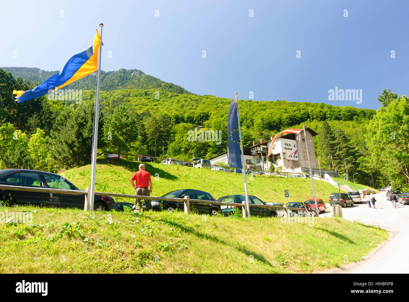 Hirschwang ein der Rax, Talstation der Rax-Seilbahn, Wiener Alpen ...