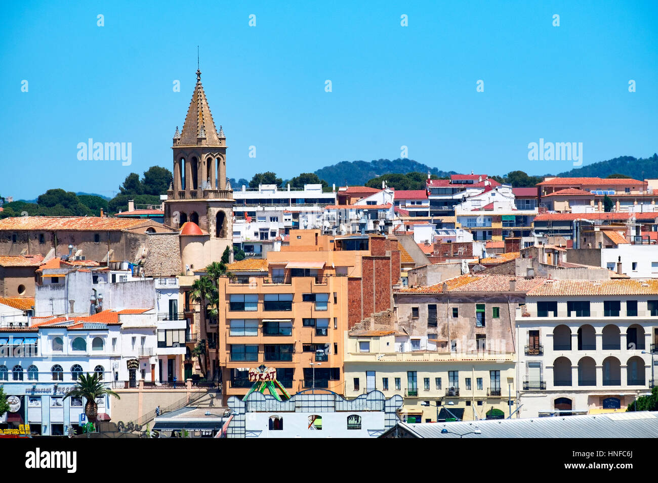 Teil der Altstadt in Palamos an der Costa Brava in Spanien ...