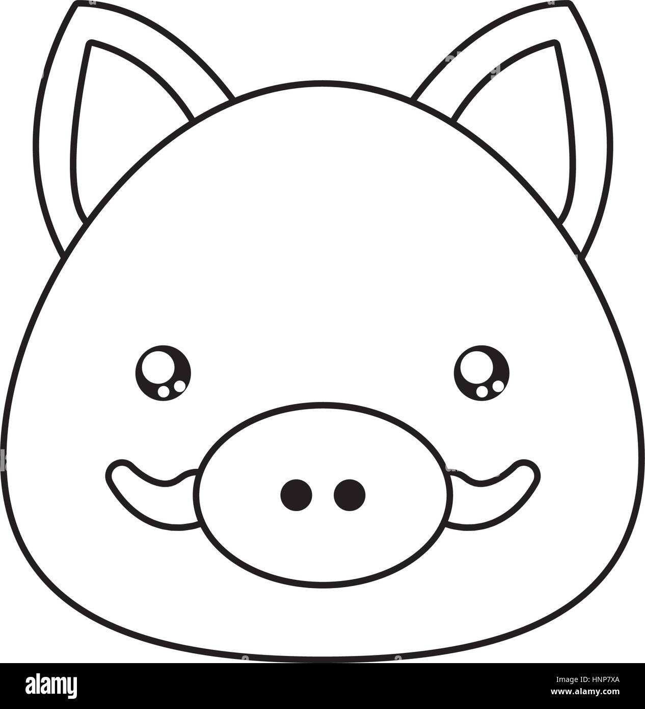 Vector Illustration Wild Boar Cartoon Stockfotos und -bilder Kaufen - Alamy