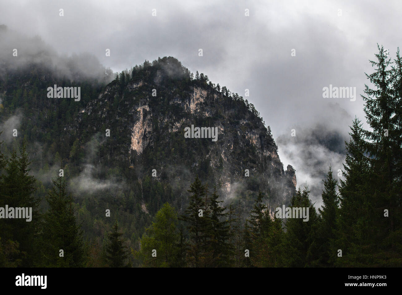 Wandern in den Dolomiten. In der Nähe von Lago di Dobbiaco, Lago di ...