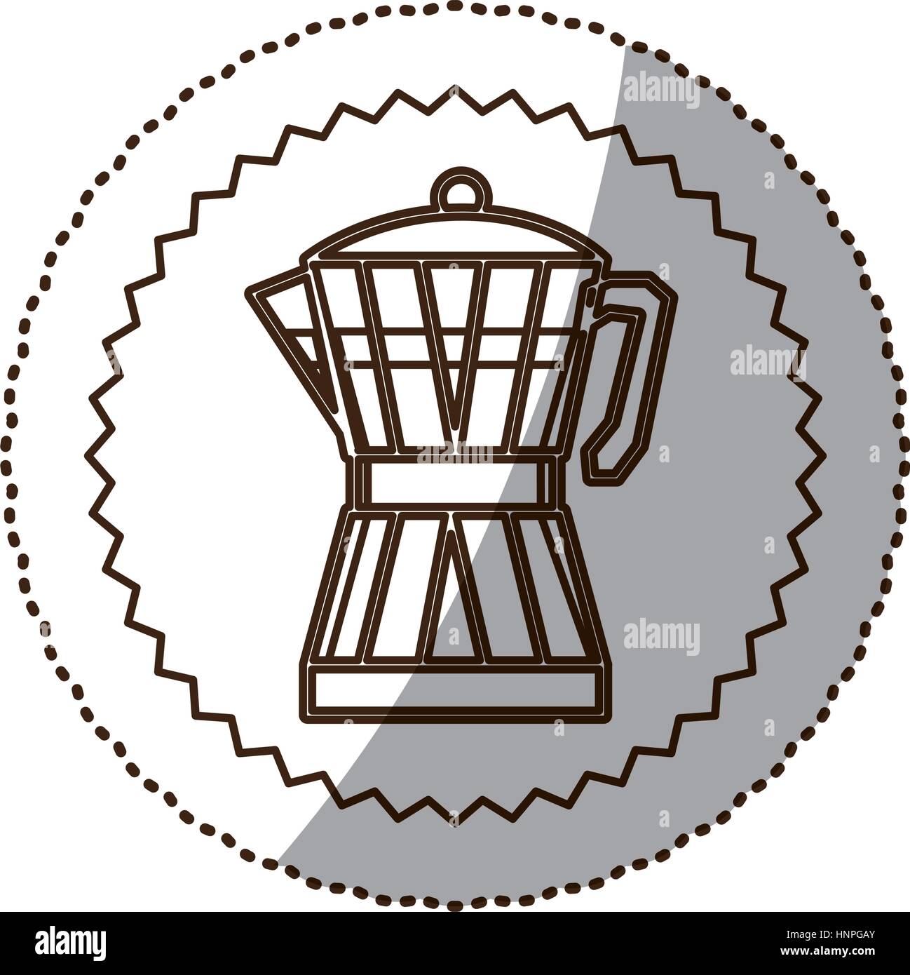 Kaffee Moka Topf Symbolbild, Vektor-illustration Stock-Vektorgrafik - Alamy