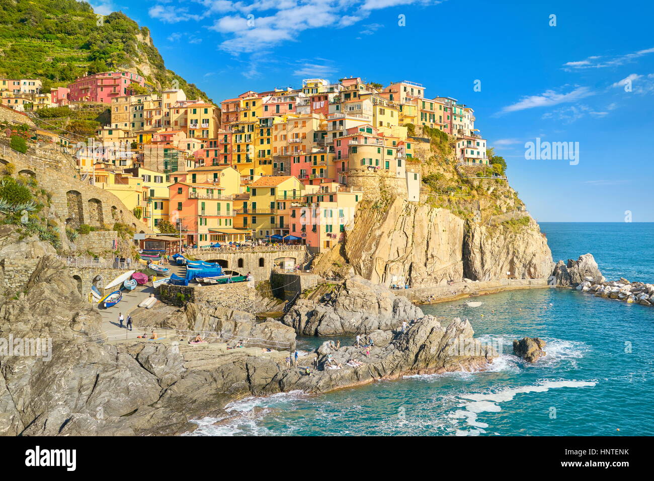 Manarola, Riviera de Levanto, Cinque Terre, Ligurien, Italien ...