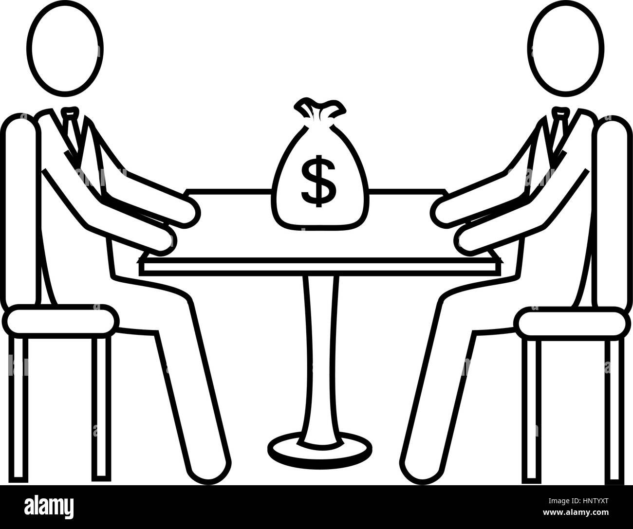 Teamwork Meeting Pictogram Icon Vector Schwarzweiß-Stockfotos und ...