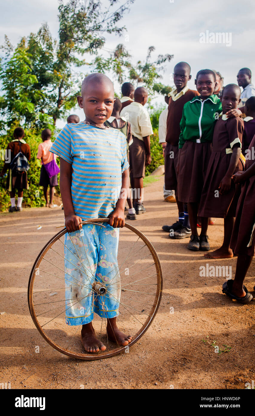 Kinder, in der Fischerei Dorf von Kolunga, Rusinga Island, Victoria-See ...
