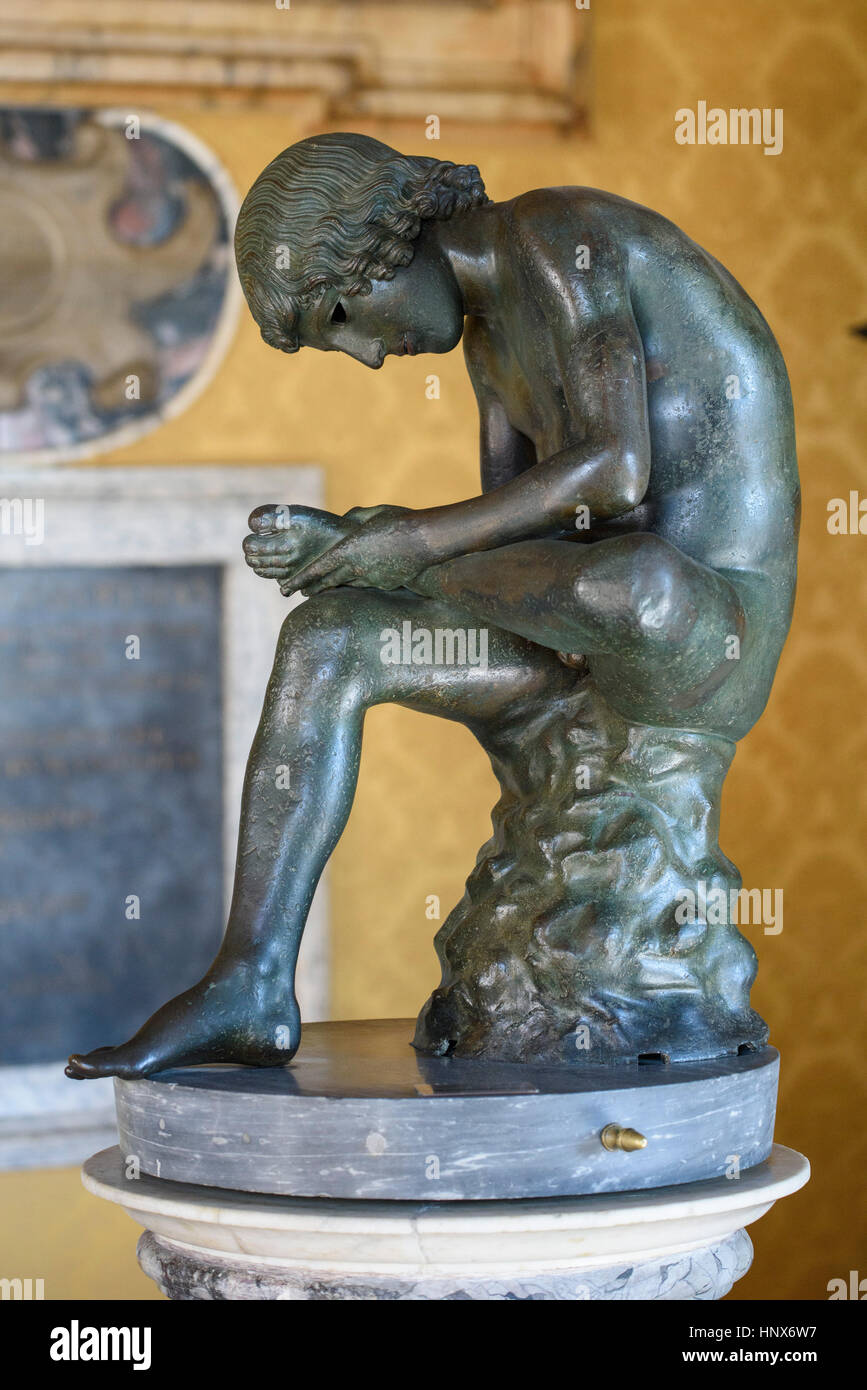 Rom. Italien. Lo Skulptur Spinario, junge mit einem Dorn, Roman Bronze ...
