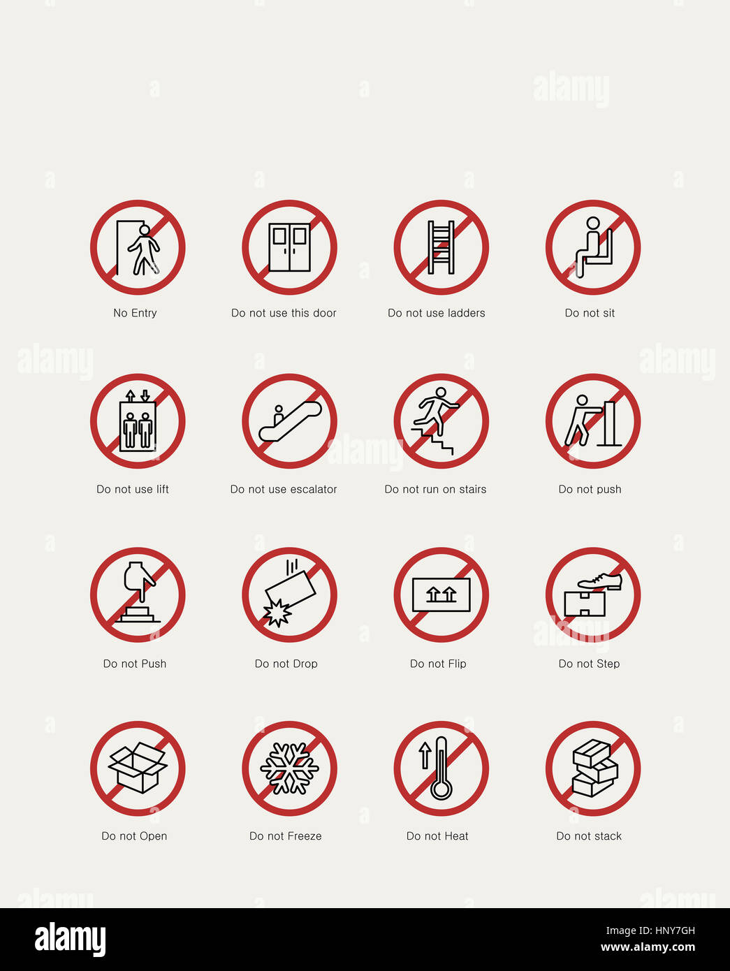 Verschiedene Verbot Symbole Stockfotografie - Alamy