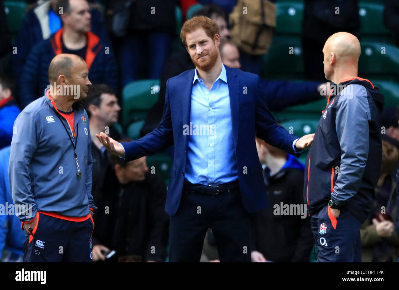 Prinz Harry, plaudert Patron der Rugby Football Union (RFU) mit England ...