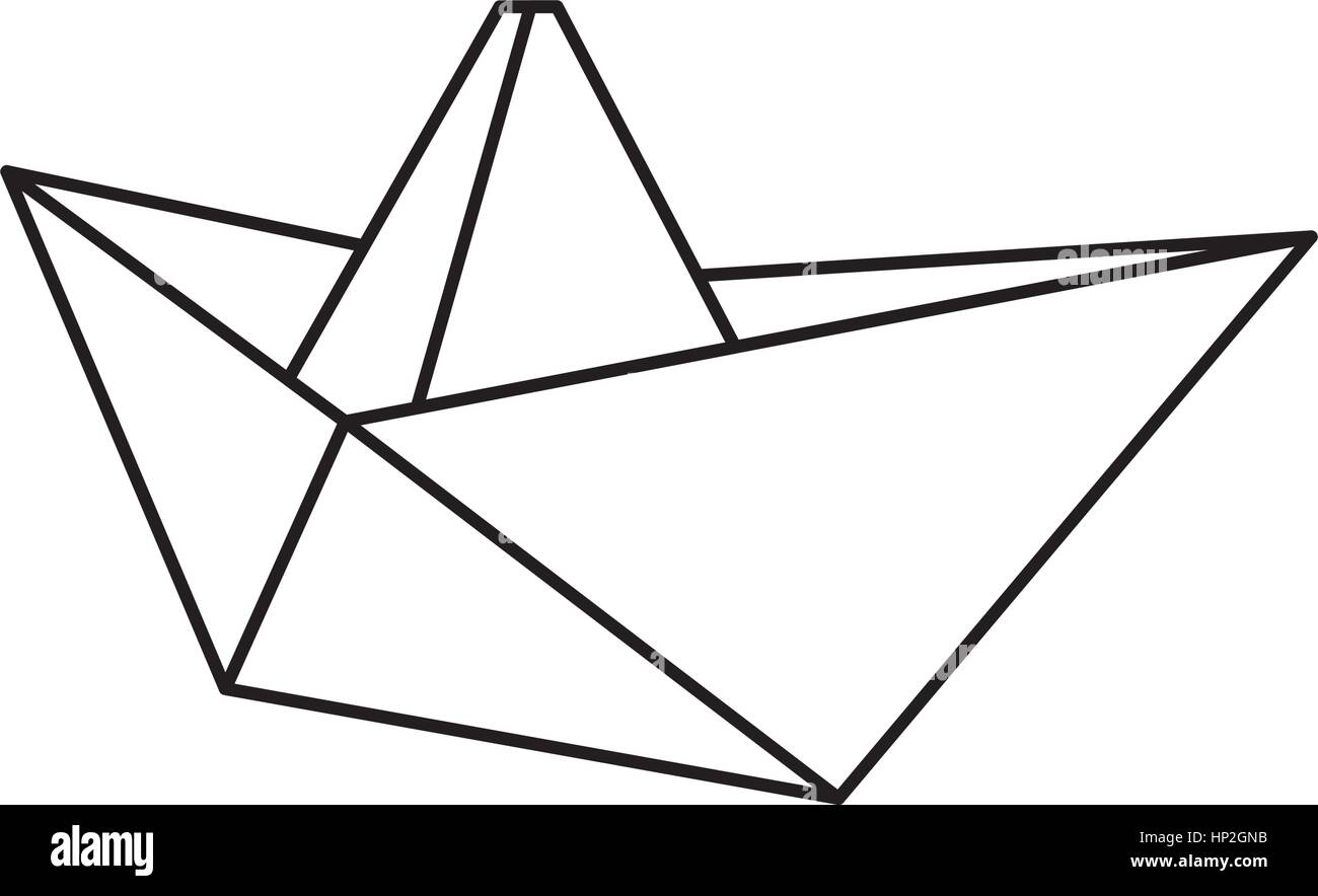 Segel Schiff Origami Symbol Vektor Illustration Grafik-design Stock ...