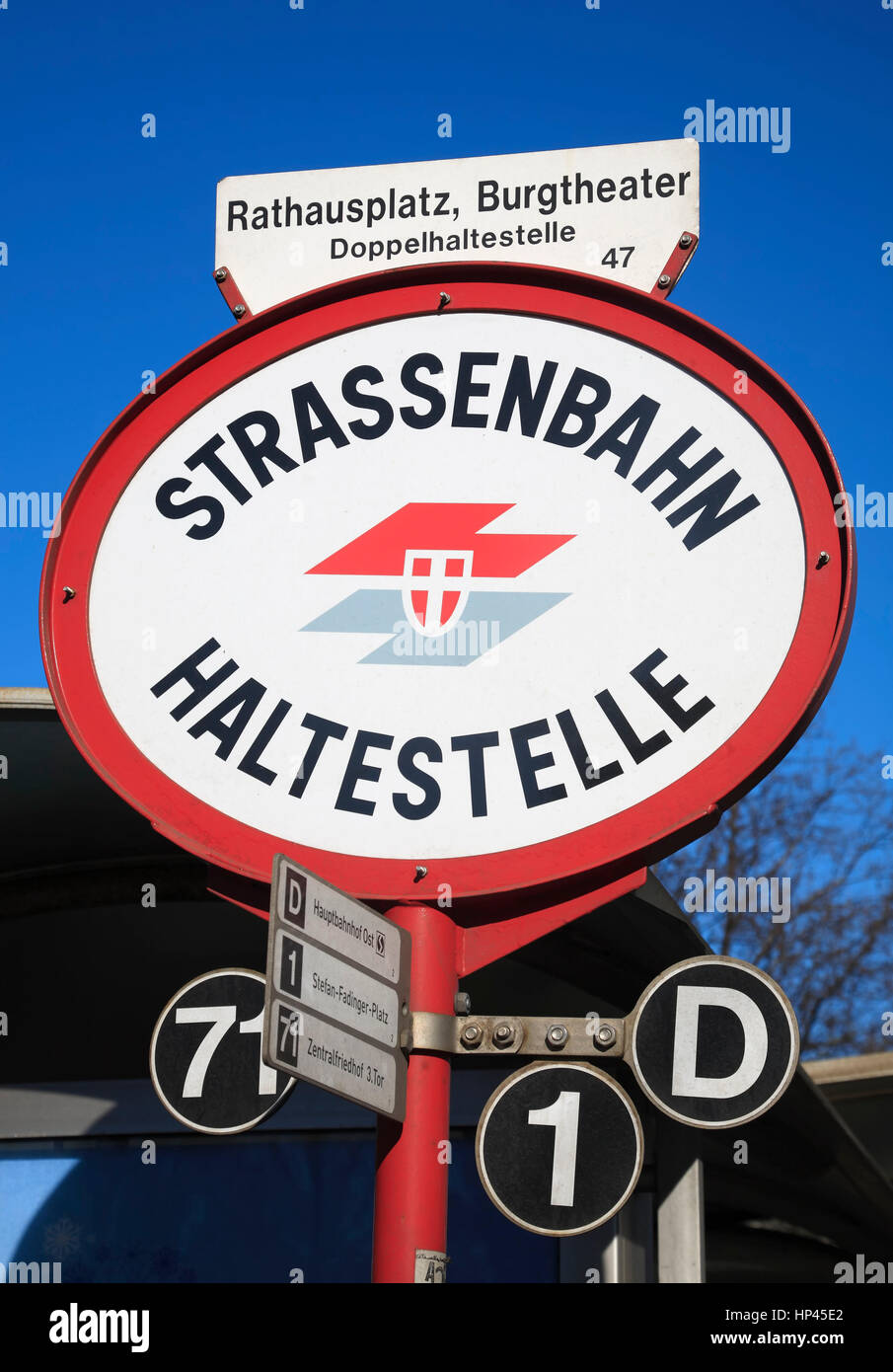 Straßenbahn Station Zeichen, Wien, Österreich, Europa Stockfotografie ...